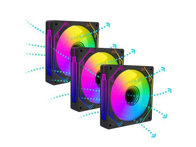 PANO-MOUNTS 120mm ARGB Reverse Fan Infinity Mirror Fans Airflow 5V 3Pin ...