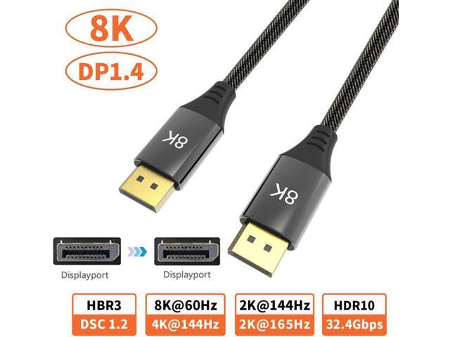 DisplayPort 1.4 Cable 16.4ft [4K@144Hz, 8K@60Hz] Braided High Speed ...