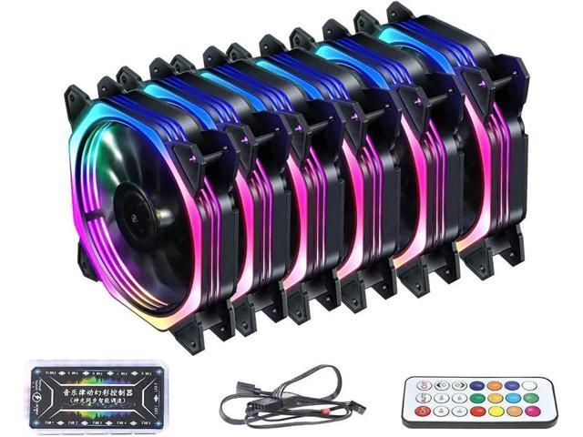 120mm RGB Color Case Fans 11- Blades Quiet Computer Cooling PC Fans RGB ...
