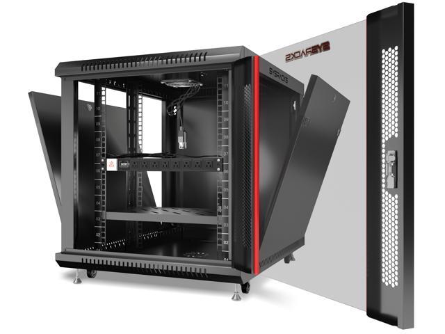 12U 35 Inch Depth Fully Locking Server Rack Cabinet on wheels Standing ...