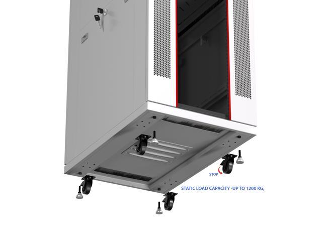 42U 35-inch Depth Grey White Server Rack Network Cabinet Standing IT ...