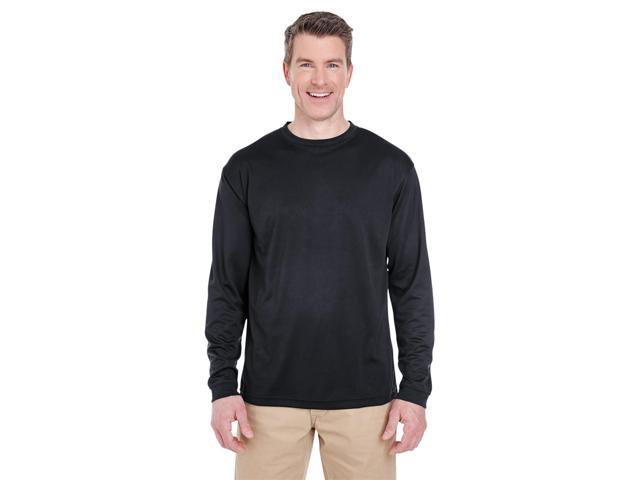 8401 UltraClub Men's Columbia Blue Cool & Dry Sport Long-Sleeve T-Shirt ...
