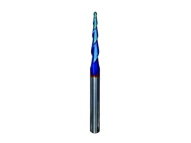 SPEED TIGER Carbide Tapered End Mill- CNC Carving Bits, Ball Tip R1, 1/ ...