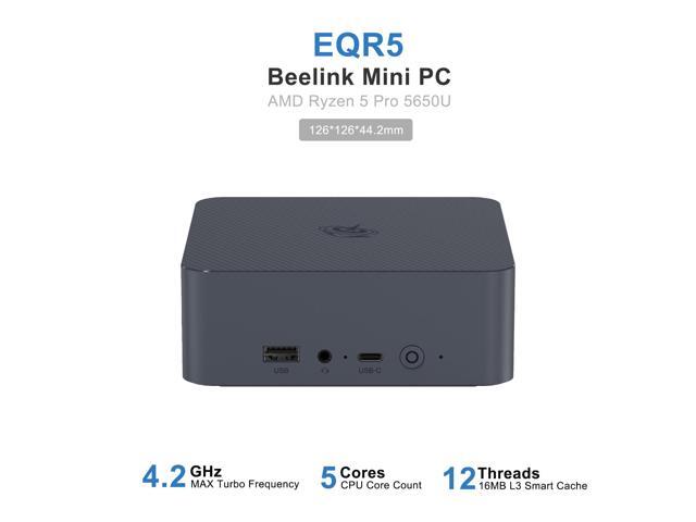 Beelink Mini PC EQR5, AMD Ryzen 5 5650U(up to 4.2GHz), RAM-16GB SSD ...