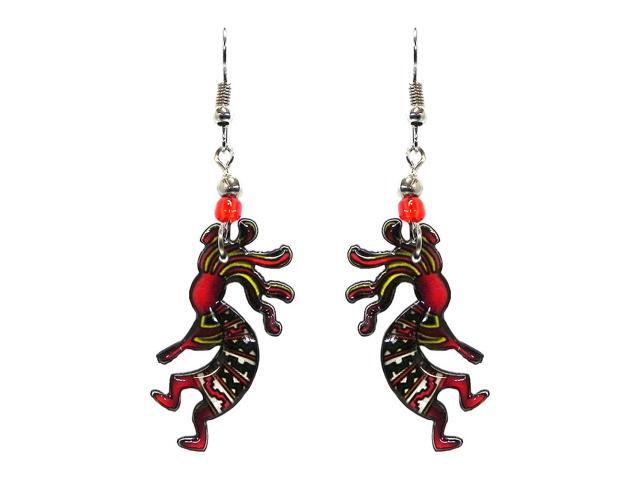 Tribal Pattern Kokopelli Graphic Dangle Earrings - Womens Fashion ...