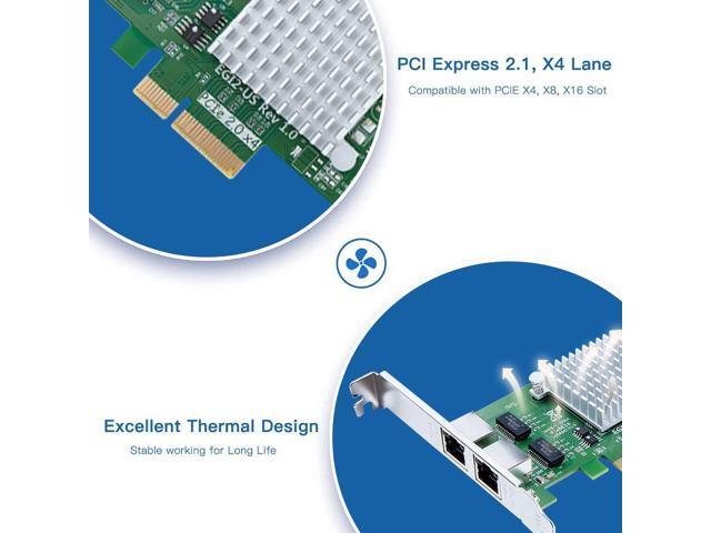 Gigabit 2 Port NIC with Intel I350 Chip, 1Gb Network Card Compare to ...