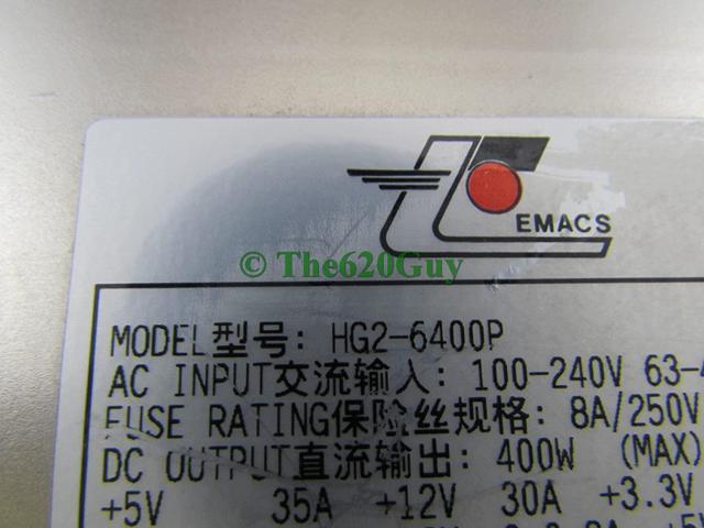 Zippy Emacs HG2-6400P 400W 24 Pin 4/8 Pin +12V Desktop Power Supply 2001120072 - Newegg.com