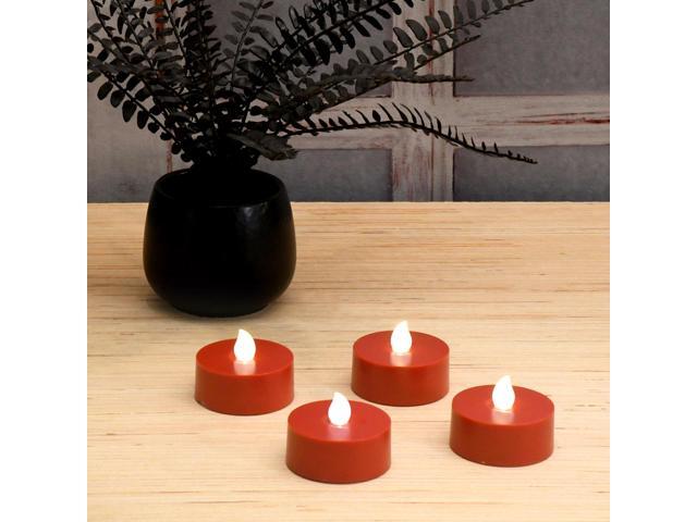 Extra Large Battery Operated Tea Lights with Remote Control, Red - Set ...