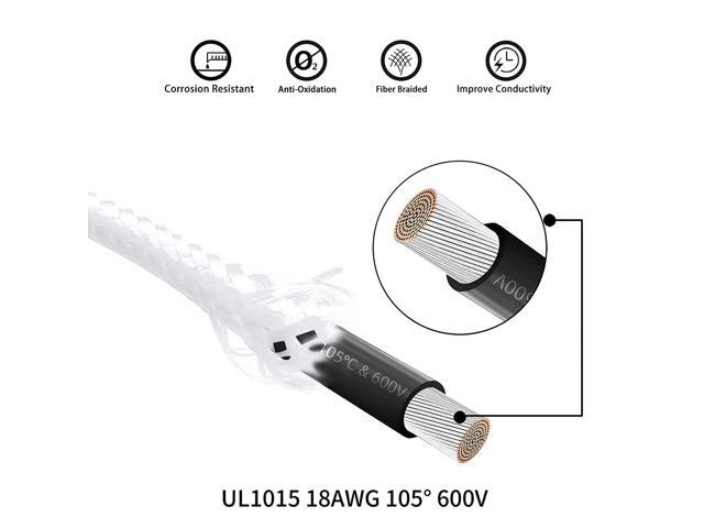 BONAEVER White Sleeved Cable PSU Power Supply Cable Extension Kits ...