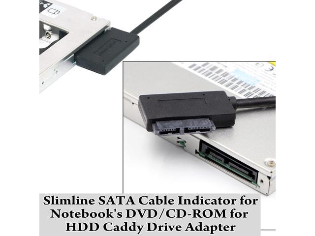 USB 2.0 to 13 Pin Slimline SATA Laptop CD/DVD ROM Optical Drive Adapter ...