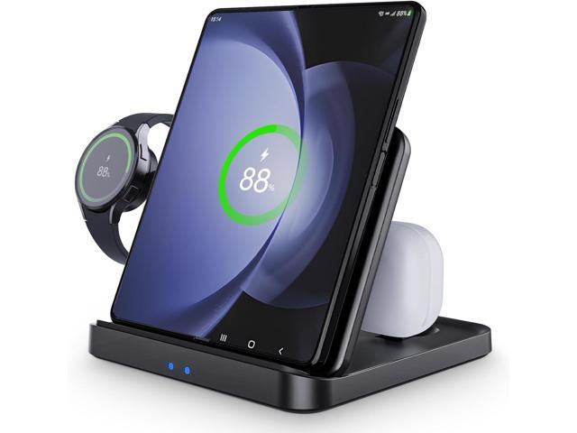 BONAEVER Wireless Charger Station for Samsung Z Fold 6 / 5, 3 In 1 ...