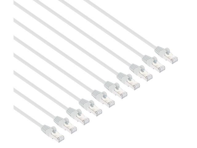 Intellinet Slim Cat8 Ethernet Network Patch Cable - 10-Pack - 40Gbps & 2000MHz, Snagless Boot ...