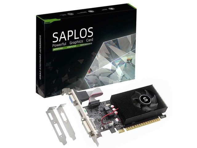 SAPLOS GT 730 4GB DDR3 128-bit, Low Profile Graphics Card, HDMI DVI VGA ...