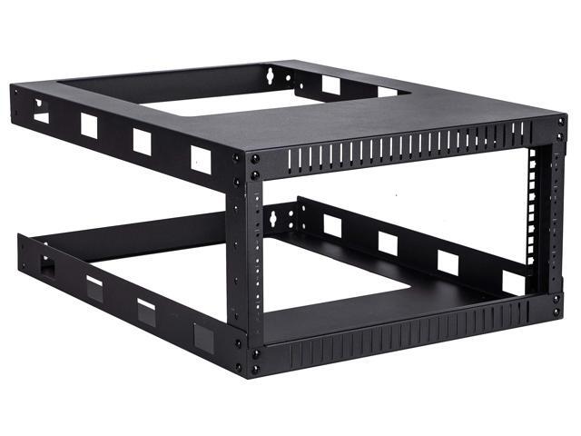 Kenuco Black 6U Wall Mount Open Frame Steel Network Equipment Rack 24 ...