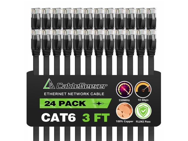 Cat 6 Ethernet Cable 3ft (24 Pack) (at a Cat5e Price but Higher ...