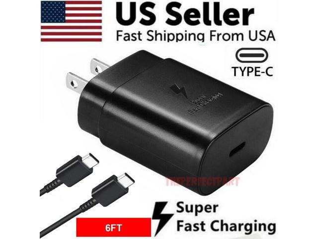 25w Type Usb C Super Fast Wall Charger 6ft Cable For Samsung Galaxy