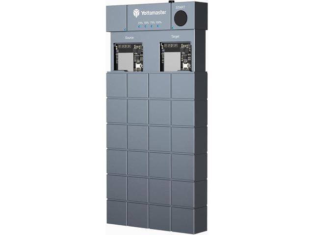 Yottamaster Dual-Bay M.2 NVMe Cloner Duplicator, Aluminum Alloy Offline Cloning Docking Station ...