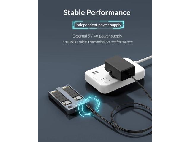 Yottamaster Dual-Bay M.2 NVMe Cloner Duplicator, Aluminum Alloy Offline Cloning Docking Station ...