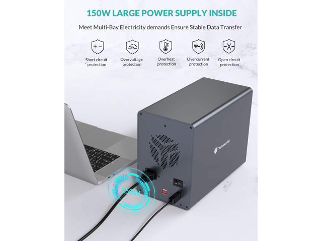 Yottamaster 5 Bay RAID External Hard Drive Enclosure 2.5" 3.5" USB3.0 ...