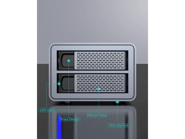 Dual Bay Hard Drive Enclosure,Yottamaster Aluminum USB3.0 2 Bay HDD ...
