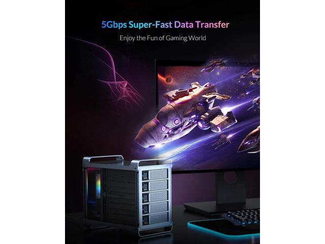 Yottamaster 5 Bay RAID External Hard Drive Enclosure 2.5"&3.5" SATA HDD ...