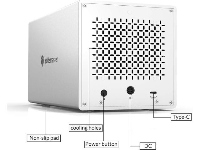Yottamaster 4 Bay Hard Drive Enclosure, Aluminum Alloy 4 Bay 2.5/3.5 ...