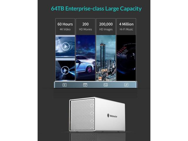 Yottamaster 4 Bay Hard Drive Enclosure, Aluminum Alloy 4 Bay 2.5/3.5 ...