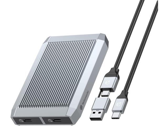 Yottamaster Dual Bay NVMe Enclosure, Tool-Free USB C External NVMe SSD ...