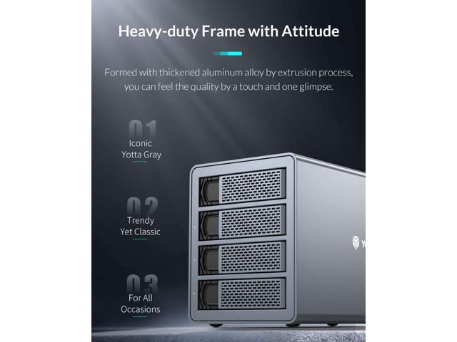 Yottamaster 10Gbps 4 Bay Type-C Hard Drive Enclosure Daisy Chain ...