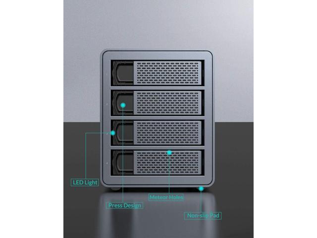 Yottamaster 10Gbps 4 Bay Type-C Hard Drive Enclosure Daisy Chain ...