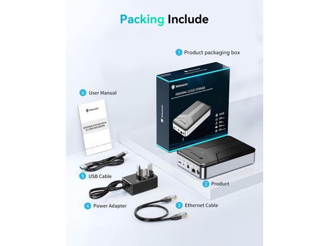 Yottamaster NAS Enclosure for 2.5" SATA HDD/SSD, 1 Bay Network Attached ...