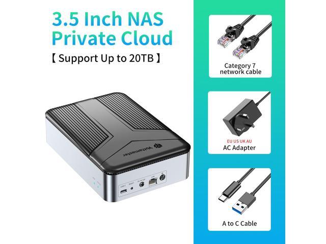 Yottamaster NAS Enclosure for 3.5" SATA HDD/SSD, 1 Bay Network Attached ...