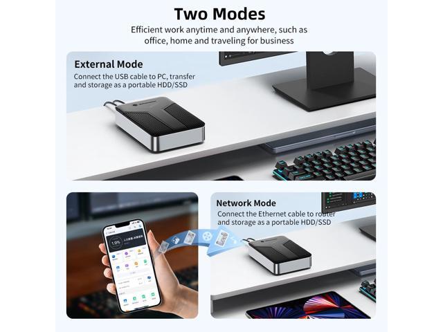Yottamaster NAS Enclosure for 3.5" SATA HDD/SSD, 1 Bay Network Attached ...