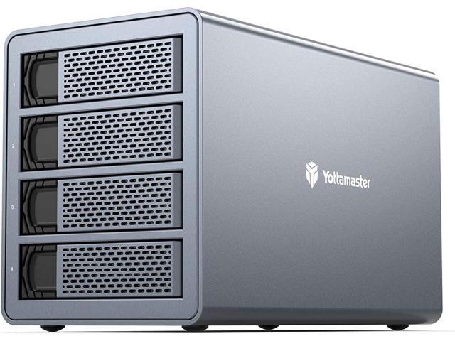 Yottamaster 4 Bay RAID Hard Drive Enclosure, 150W Aluminum USB3.0 RAID ...