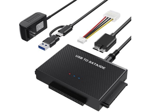 Hard Drive Reader USB 3.0 to SATA IDE Adapter,IDE SATA to USB + Type C ...