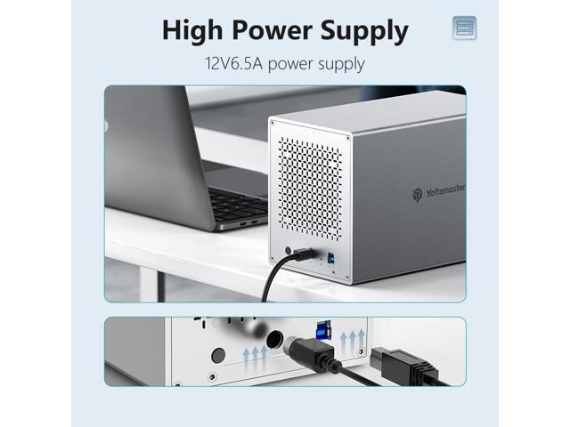 Yottamaster 5 Bay RAID External Hard Drive Enclosure, Aluminum USB RAID ...