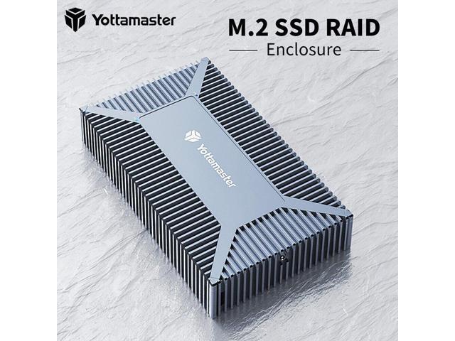 Yottamaster Dual Bay M.2 NGFF SATA USB C 3.2 Hard Drive Enclosure RAID ...