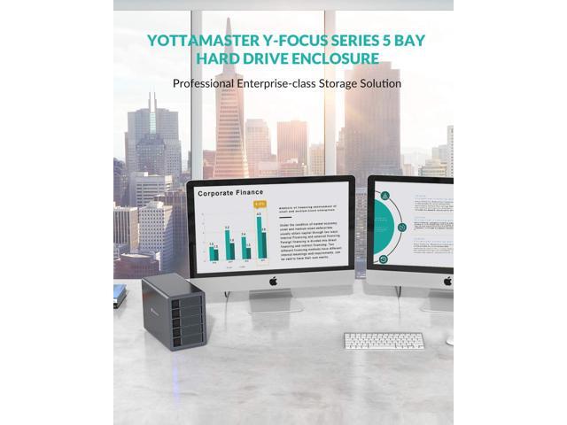 Yottamaster 5 Bay RAID External Hard Drive Enclosure 2.5" 3.5" USB3.0 ...