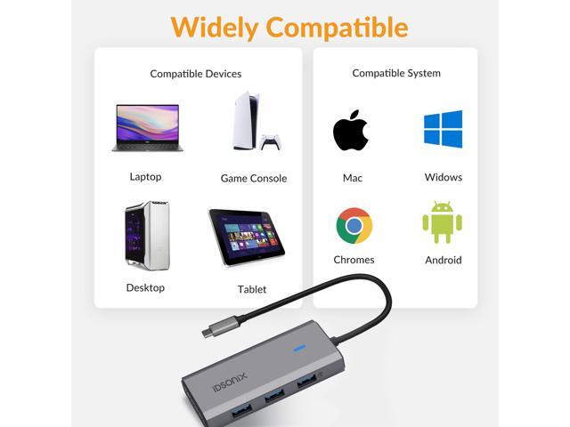 6 in 1 USB C HUB Type-C Multi USB Port 4K HDMI Adapter Dock PD 60W ...