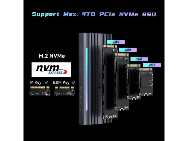 NVMe Enclosure, USB 3.2 Gen 2 10Gbps Aluminum M.2 NVMe SSD Caddy for ...