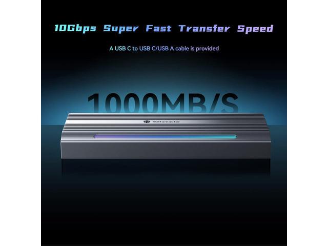 NVMe Enclosure, USB 3.2 Gen 2 10Gbps Aluminum M.2 NVMe SSD Caddy for ...
