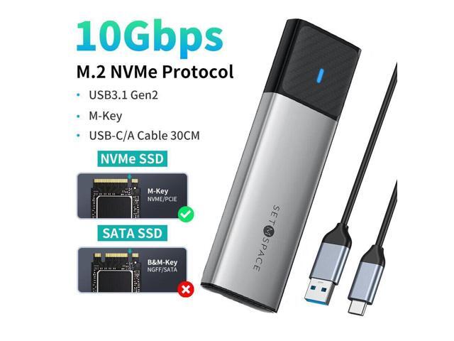 SETMSPACE by iDsonix SSD Enclosure Tool-Free, M.2 NVME SSD Enclosure USB C 10Gbps, Aluminum NVME ...