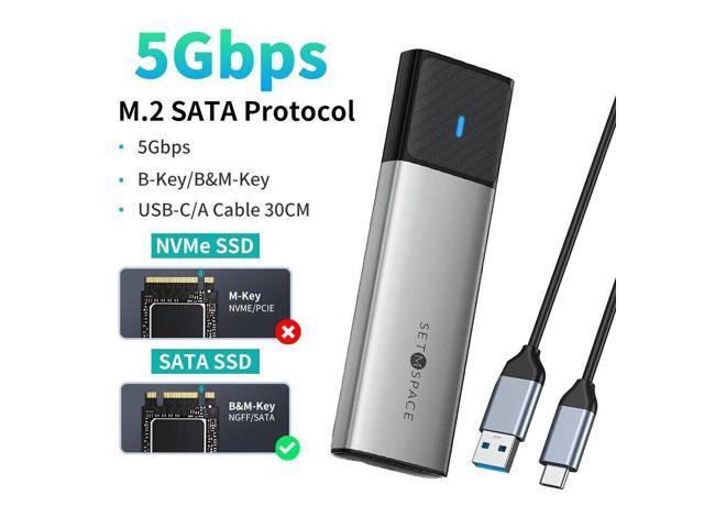SETMSPACE by iDsonix M.2 SATA SSD Enclosure 5Gbps for B-Key/B+M-Key ...