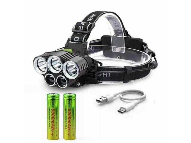 250000LM 5X T6 LED Headlamp Rechargeable Head Light Flashlight Torch ...