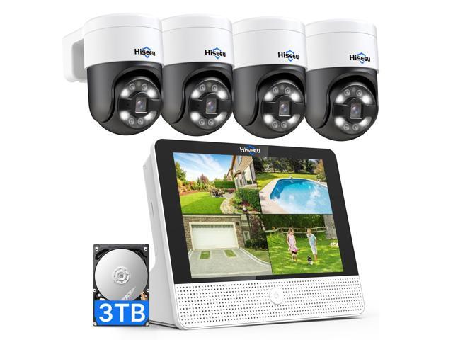 Hiseeu 8MP PoE CCTV Security Camera System 12'' LCD Monitor with 8CH ...