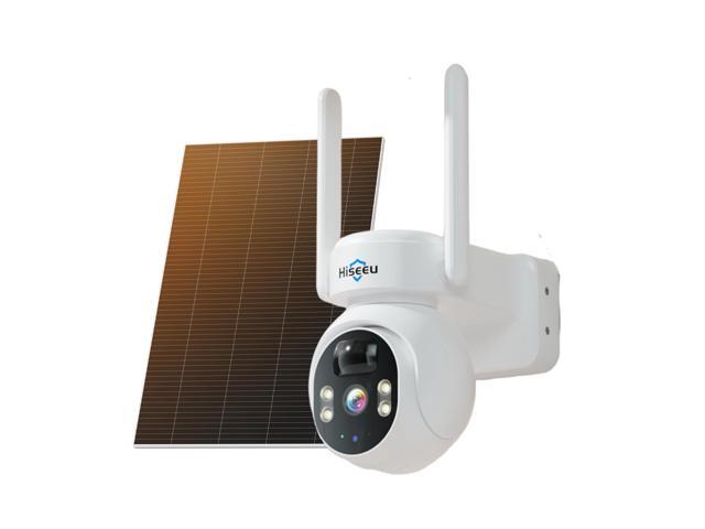 Hiseeu 4MP Wireless WIFI Solar Battery Security Camera, Outdoor IP66 ...
