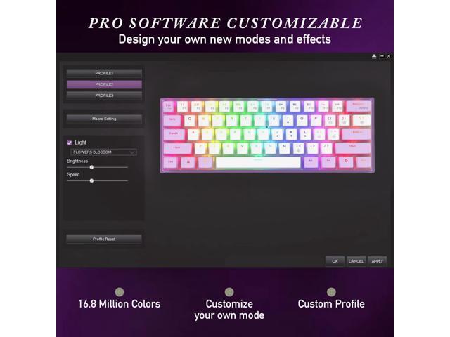 Womier Purple Keyboard - 60% Mechanical Keyboard, Hot-Swappable Ultra ...
