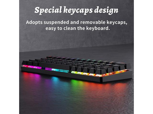 DK63 60% Wireless Mechanical Keyboard, RGB Backlit Bluetooth Gaming ...