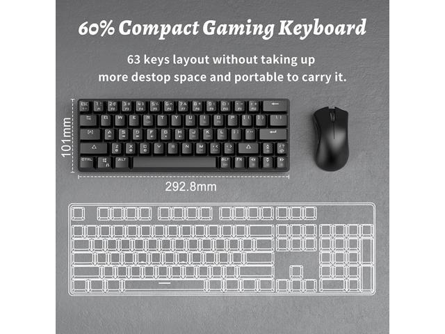 DK63 60% Wireless Mechanical Keyboard, RGB Backlit Bluetooth Gaming ...