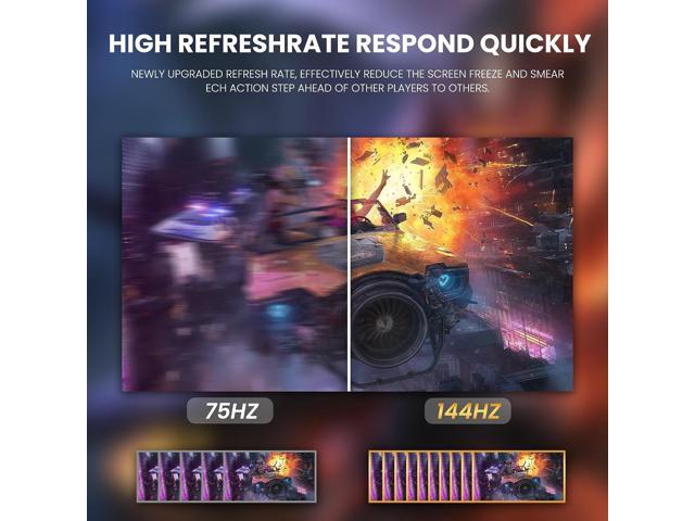 CRUA 32" Curved Gaming Monitor 144Hz QHD(2560x1440P) VA 1800R Display ...